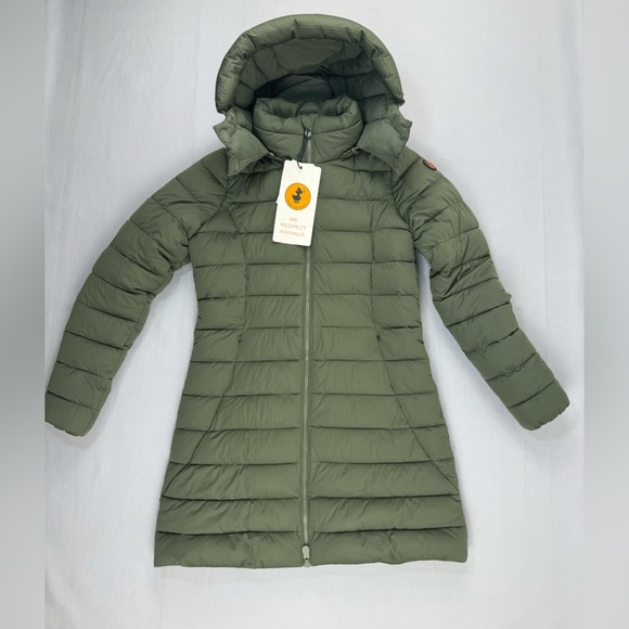 SAVE THE DUCK | Jackets & Coats | Save The Duck Dorthy Jacket Green Women Puffer Coat Detachable ...
